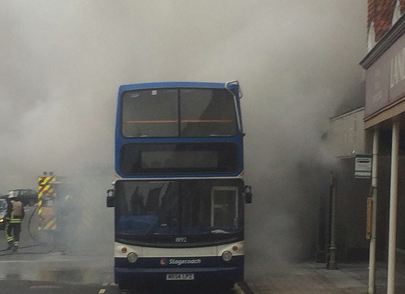 MONDAY MORNING - BREAKING NEWS: Stagecoach double decker on fire in ...