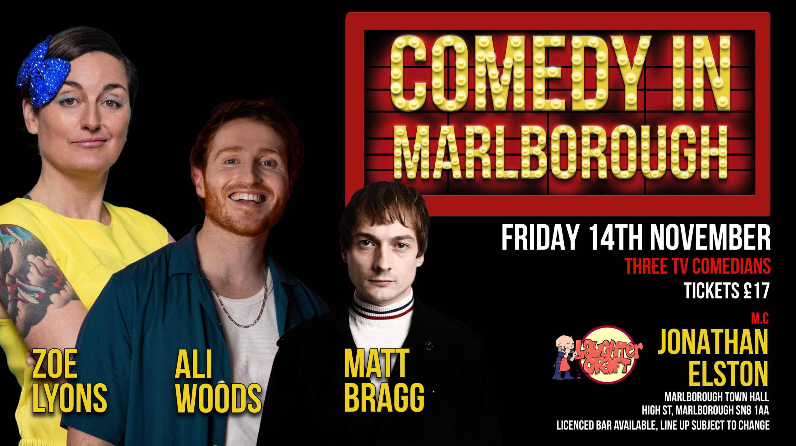 Comedy in Marlborough, some of the UK's big names in the Town Hall ...
